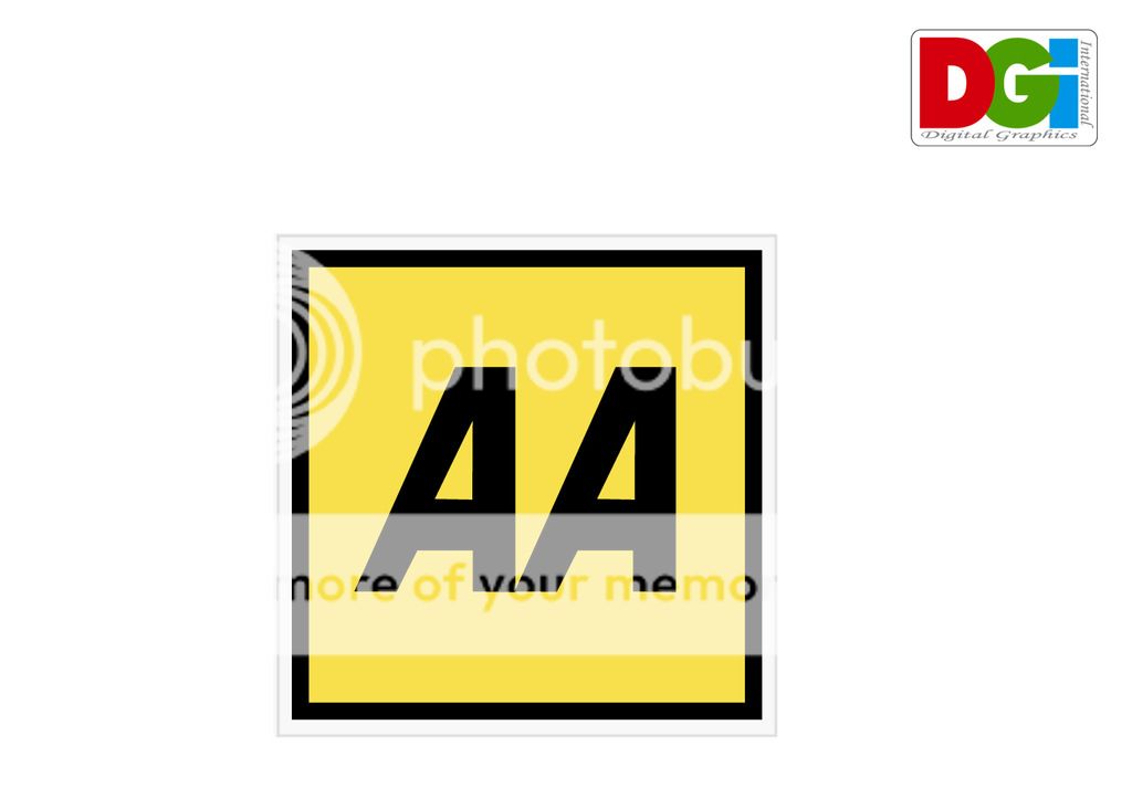 1 x AA CAR STICKER BLACK ON YELLOW - AUTOMOBILE ASSOCIATION
